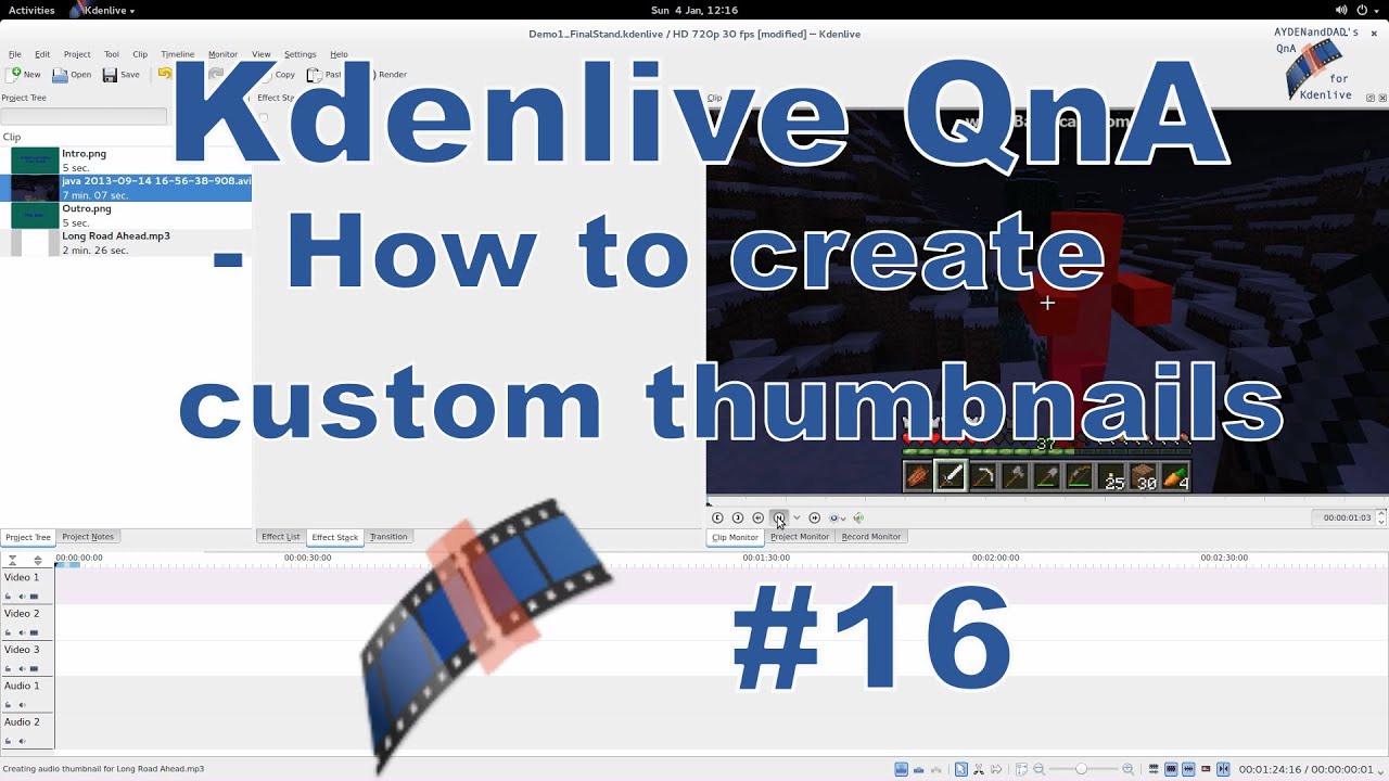 KdenLive QnA #16 - How to create custom thumbnails - YouTube