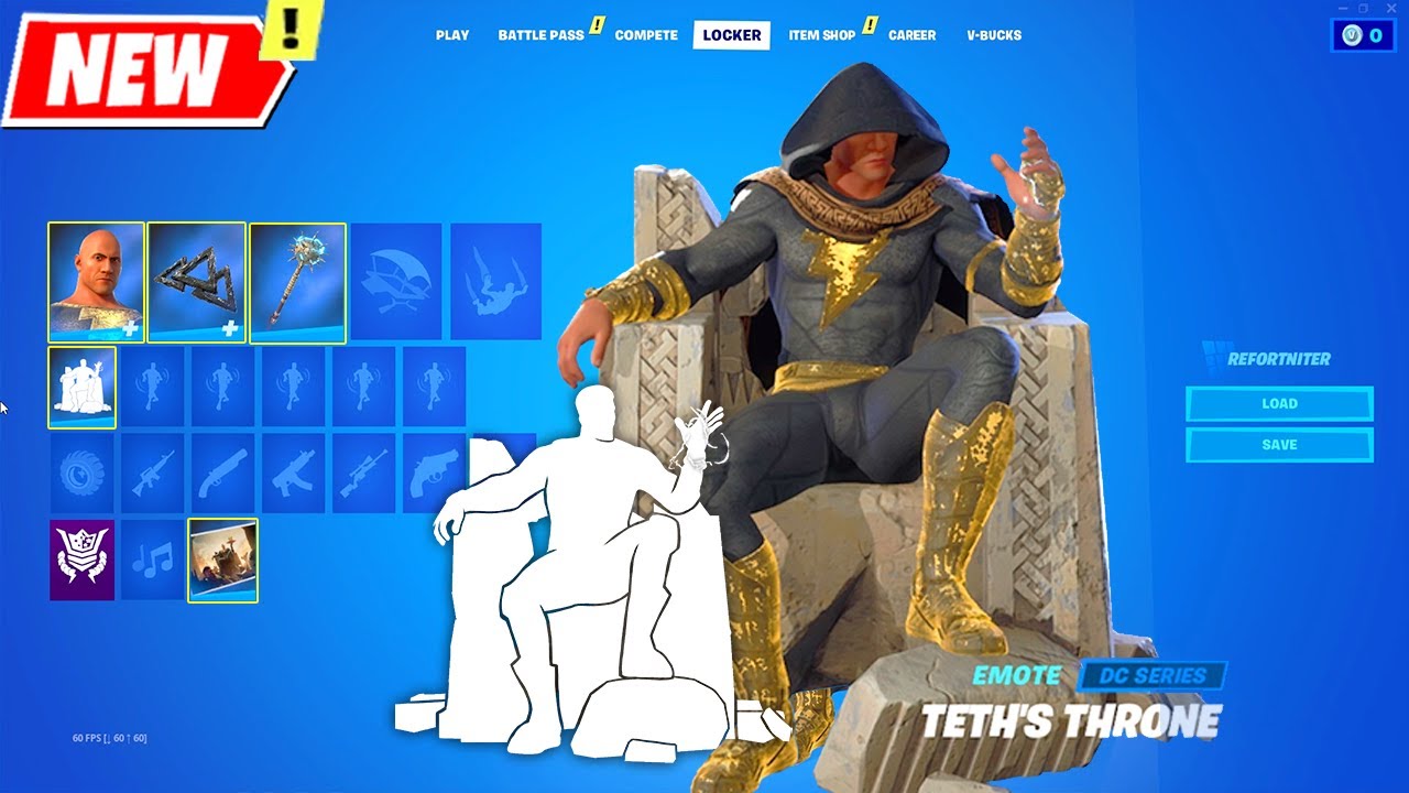 BLACK ADAM Fortnite: Skin, EMOTE and All Cosmetics early showcase シ ...