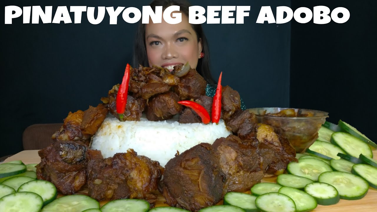 PINATUYONG BEEF ADOBO MUKBANG COLLAB @lyntvvlogs7764 | MUKBANG ...