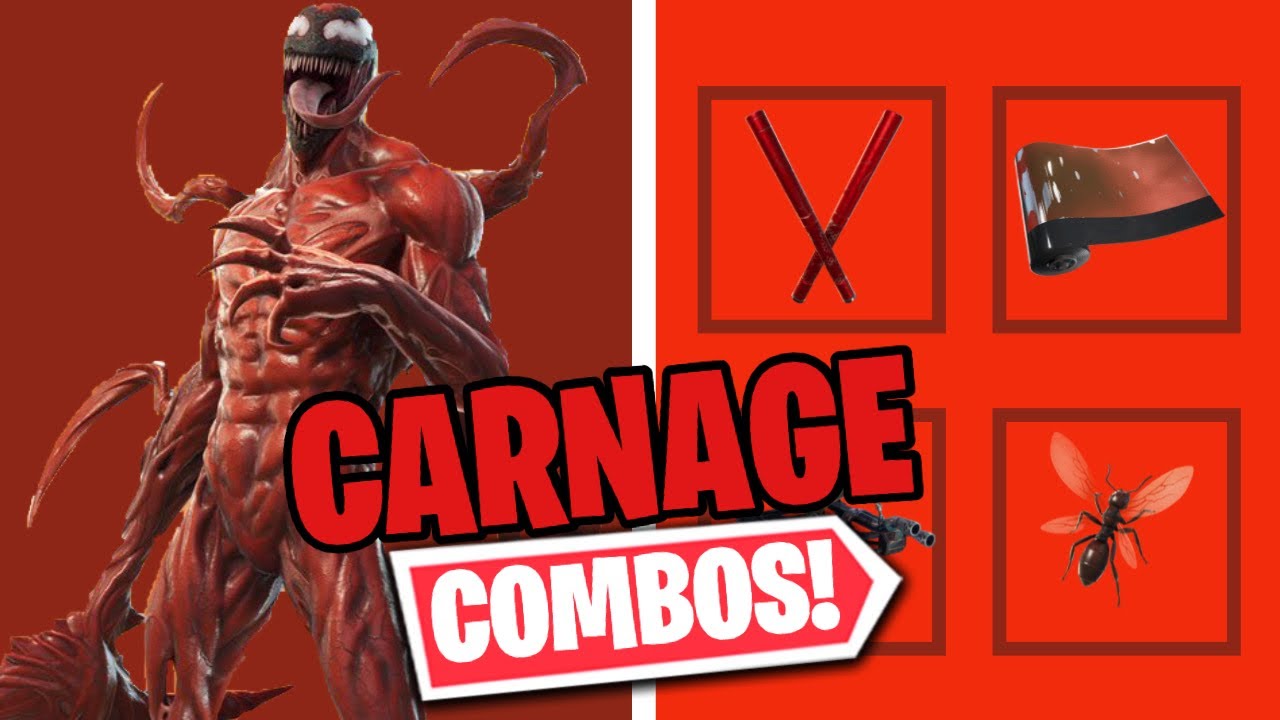 CARNAGE COMBOS | FORTNITE SKIN REVIEW - YouTube