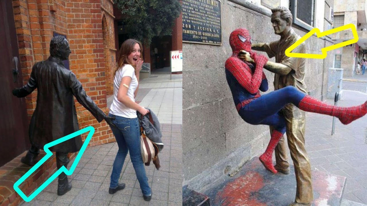 40+ Hilarious Pics Of People Posing With Statues - YouTube