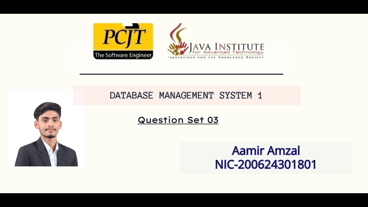 Database Management System Question Set 03 Java Institute Youtube