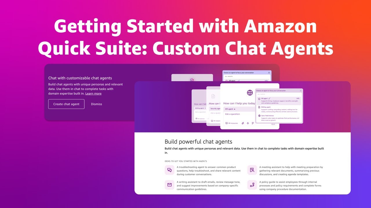 Custom Chat Agent | Getting Started with Amazon Quick Suite - YouTube