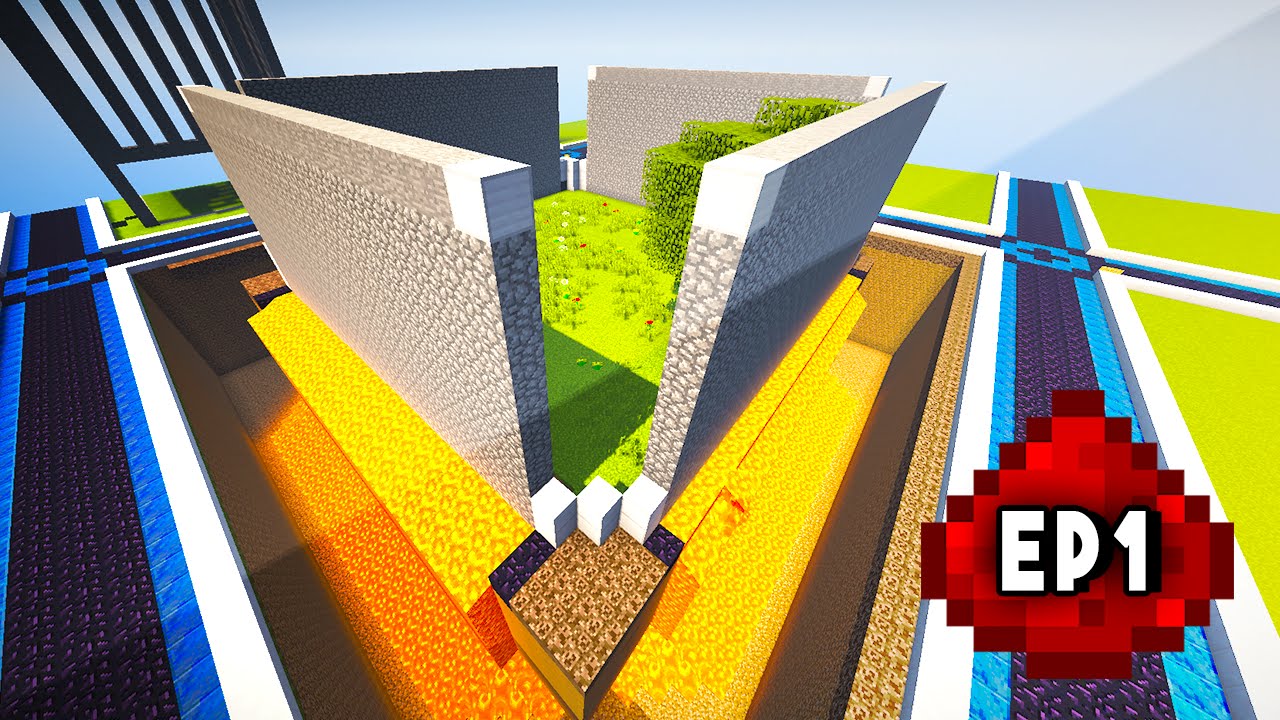 Let's Build: REDSTONE FORTRESS EP1 - Regenerating Walls, Lava Pit - YouTube