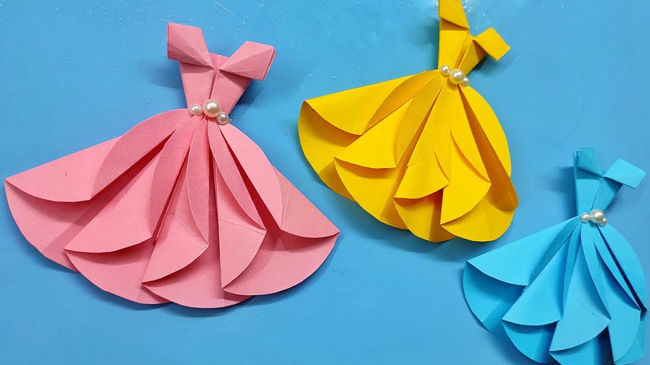 Easy Origami Princess Dress / Easy Papercraft for fun / Step by Step #4 ...