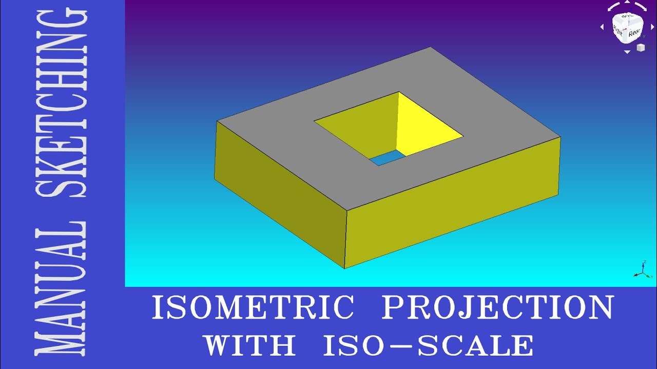SQUARE SLAB WITH SQUARE HOLE | ISOMETRIC PROJECTION | EGDL| EASY CAED ...