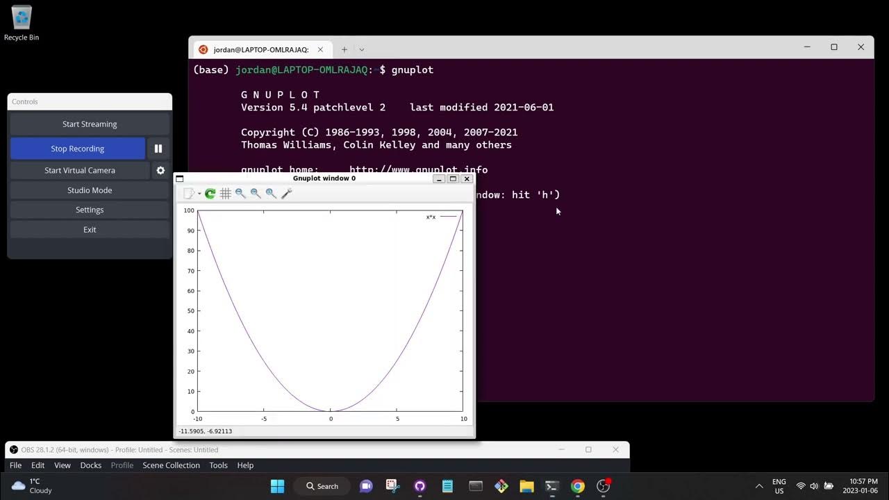 Gnuplot using WSL2 and Xming - YouTube