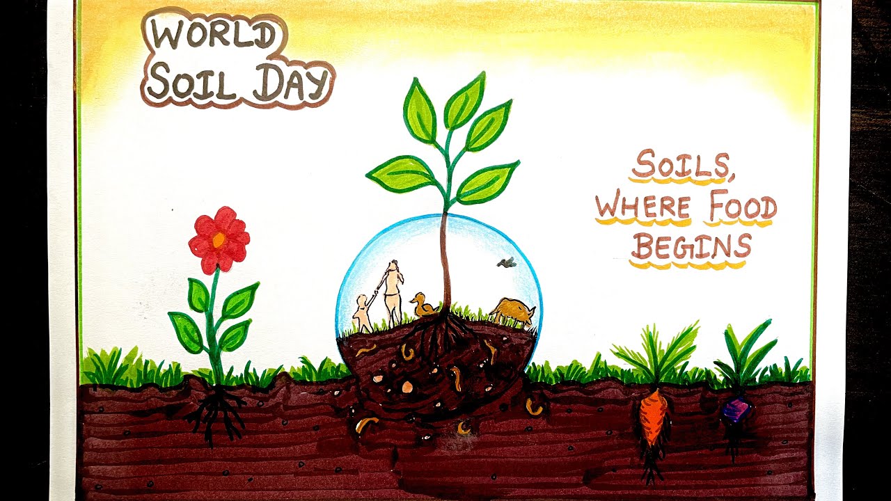 World soil day poster | World soil day drawing easy | Save soil save ...