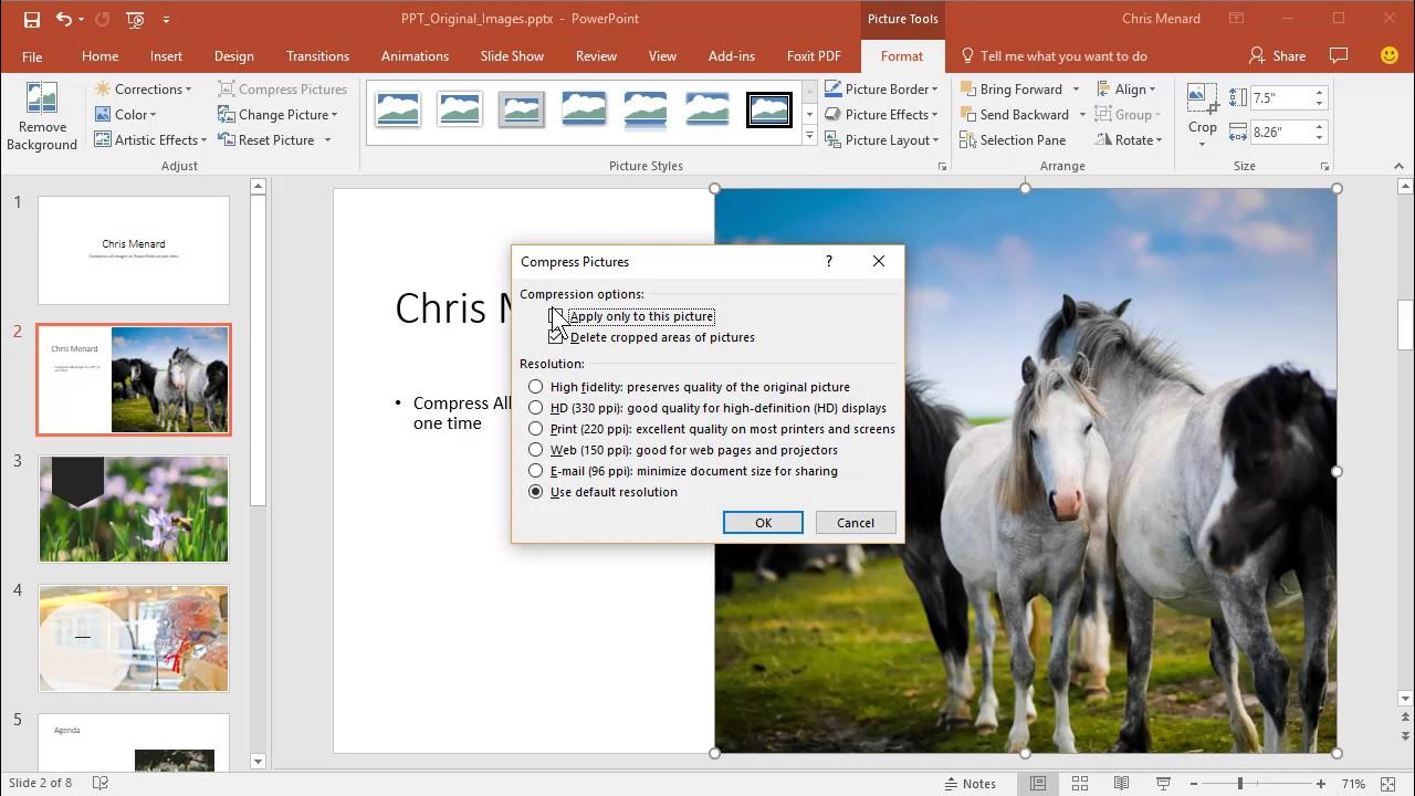Compress all images in PowerPoint presentation at one time by Chris ...