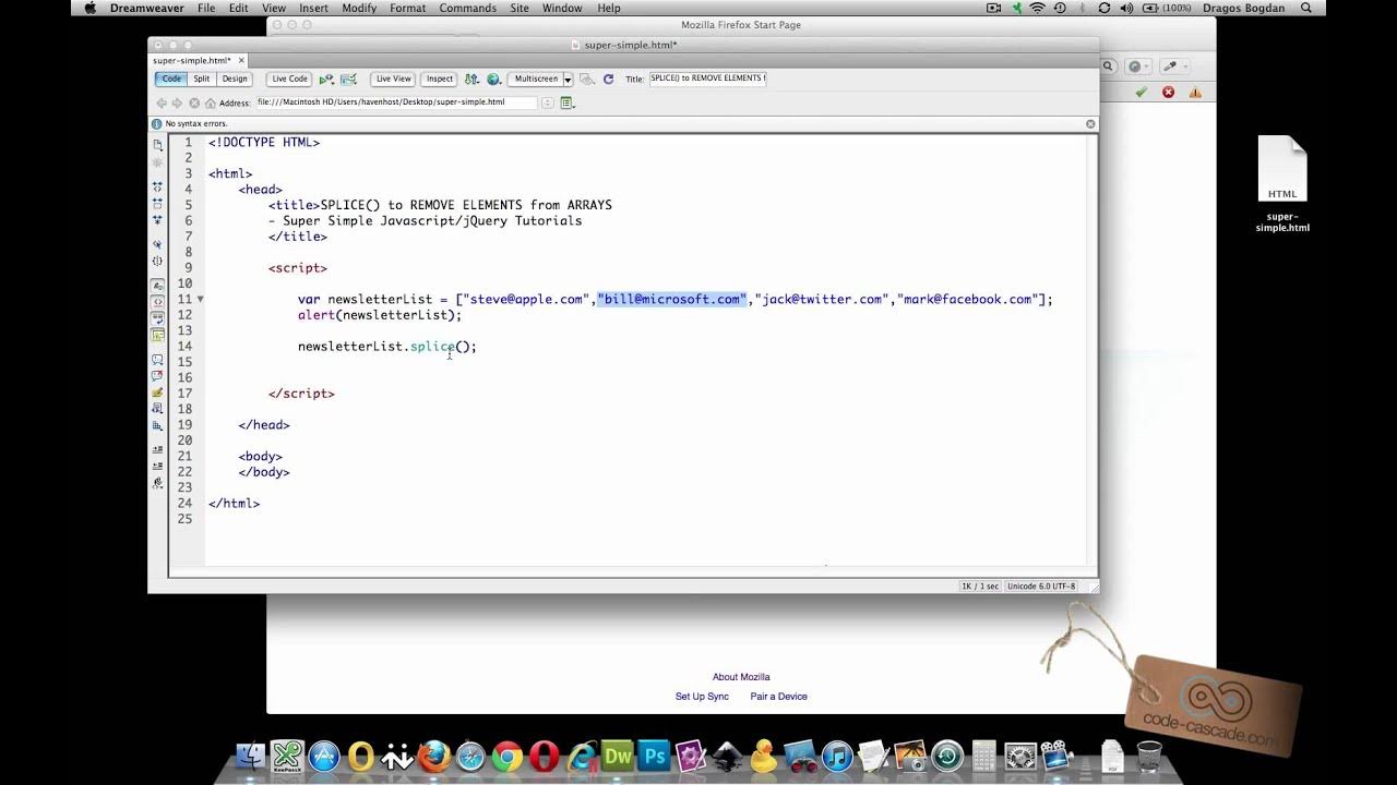 REMOVING DATA from ARRAYS - Super Simple Javascript/jQuery Tutorials - YouTube