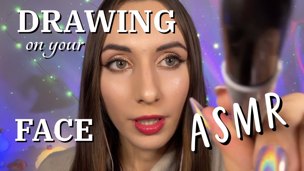 ASMR Sketching on your Face / Tracing your Face with a Sharpie Marker for lots of Tingles 🎧 # ...
