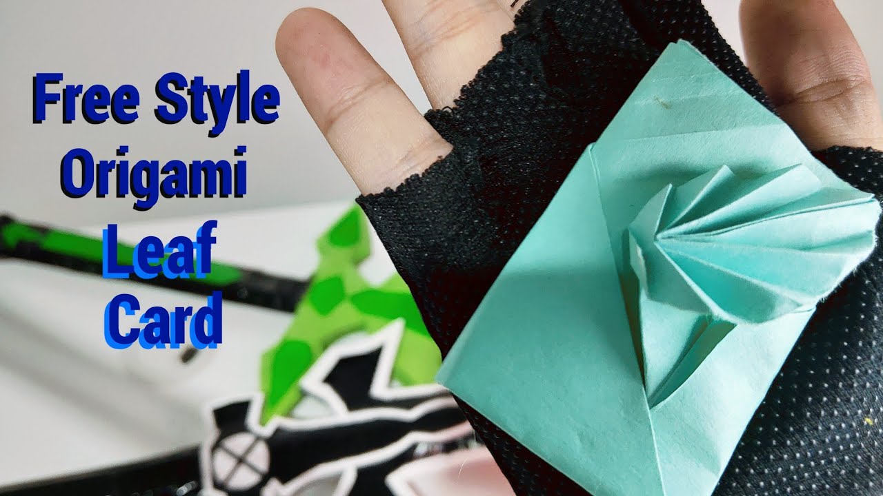 How to make Cute Origami Leaf Card - Free Size Colored Paper - YouTube