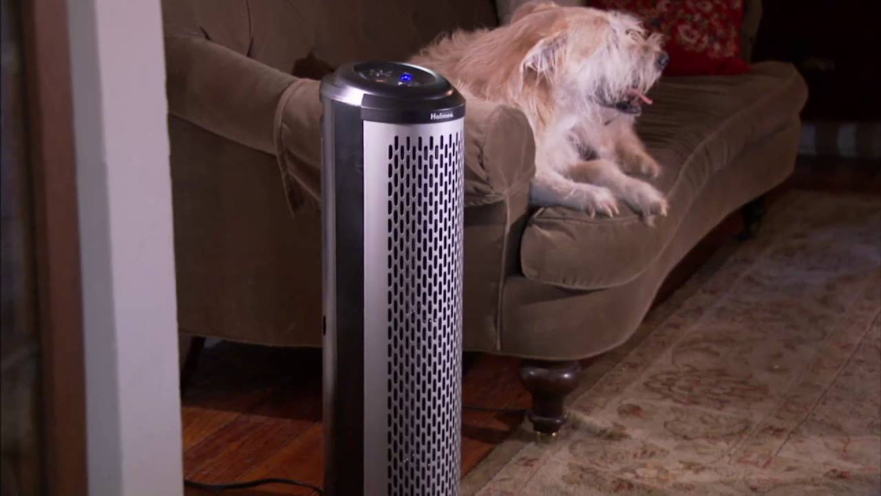 Holmes Air Purifier Tower with aer1 Allergen Filters on QVC - YouTube