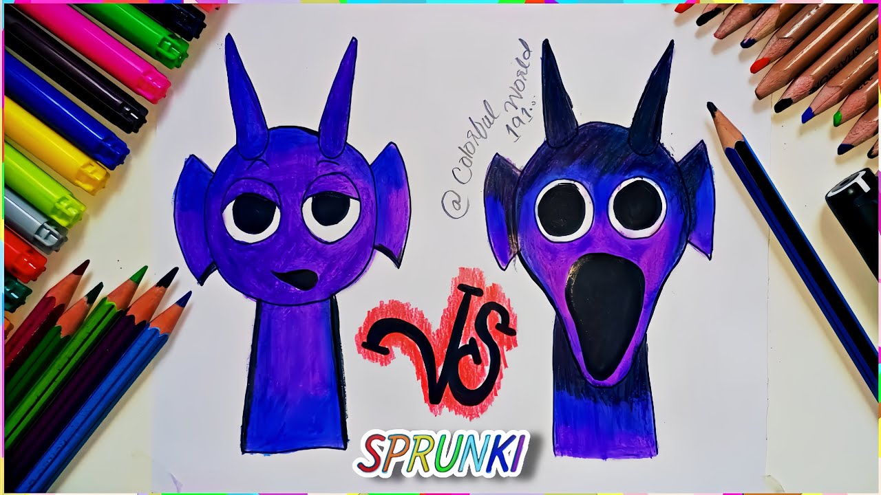 How to draw Durple phase 1 and phase 2 Sprunki drawing🤩 Drawing and ...
