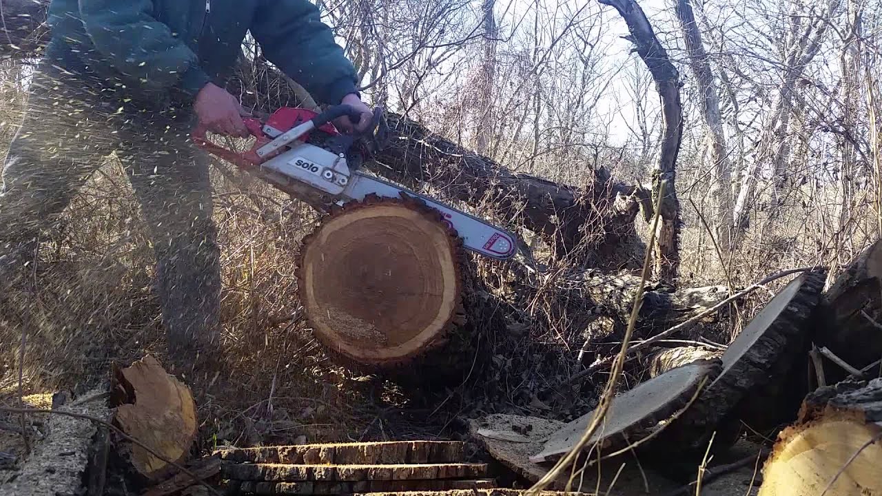 Ported 656 Solo. Trial 1 .325 x 18 oak - YouTube