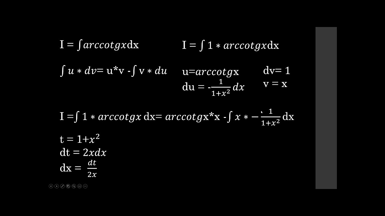 Integral por Partes: arccotgx - YouTube