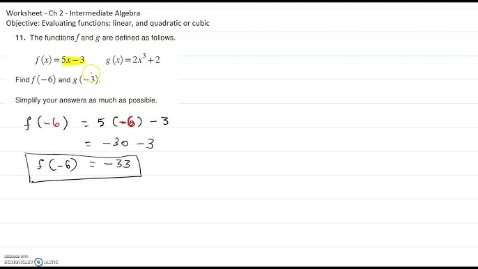 Evaluating Functions Worksheet Answers TASK CARD ACTIVITY