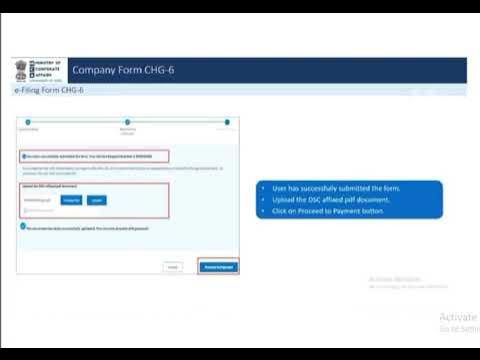 How to file CHG 6 Web Based on Mca21 V3 Portal - YouTube