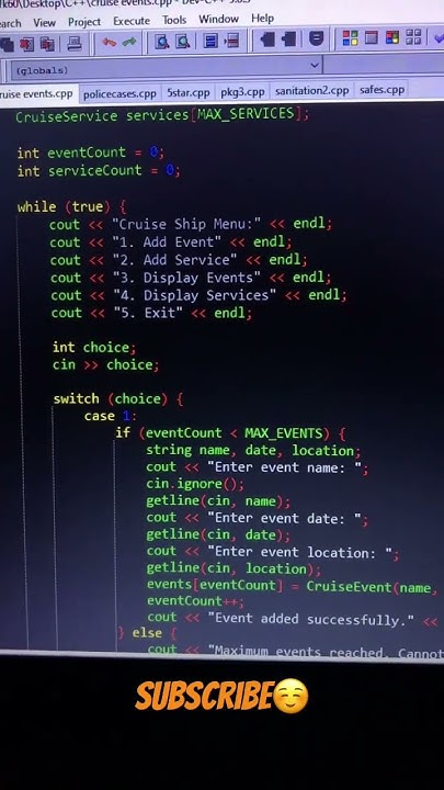 cruise ship IDE dev c++#devcpp - YouTube