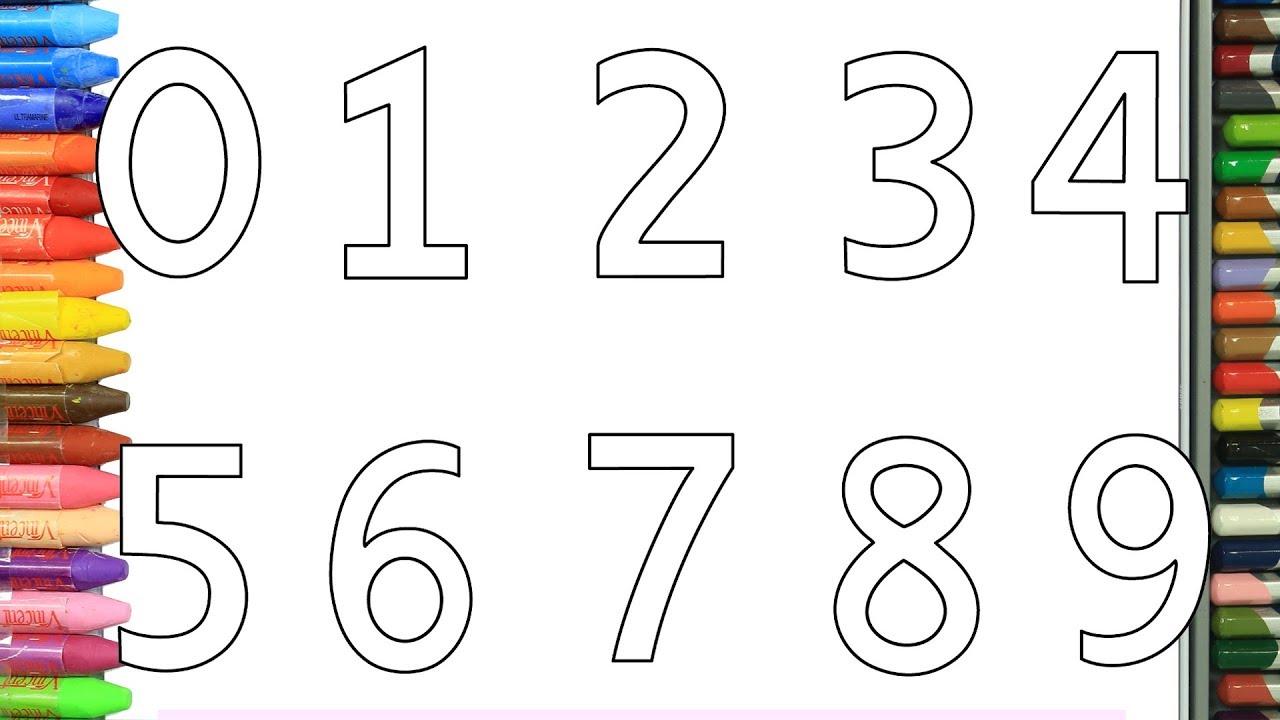 Learn Colors with Coloring Book Glitter Numbers | How to Draw and Color ...