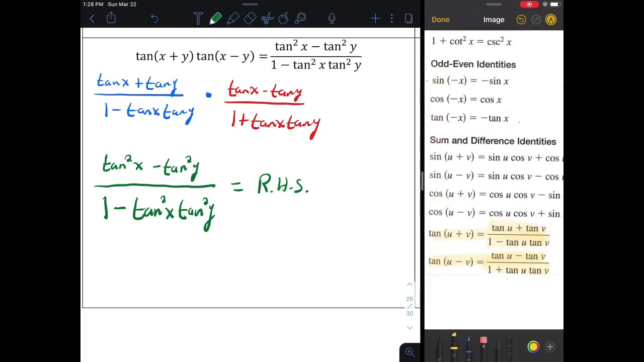PC U5-10 Trig Proofs Practice 2 - YouTube