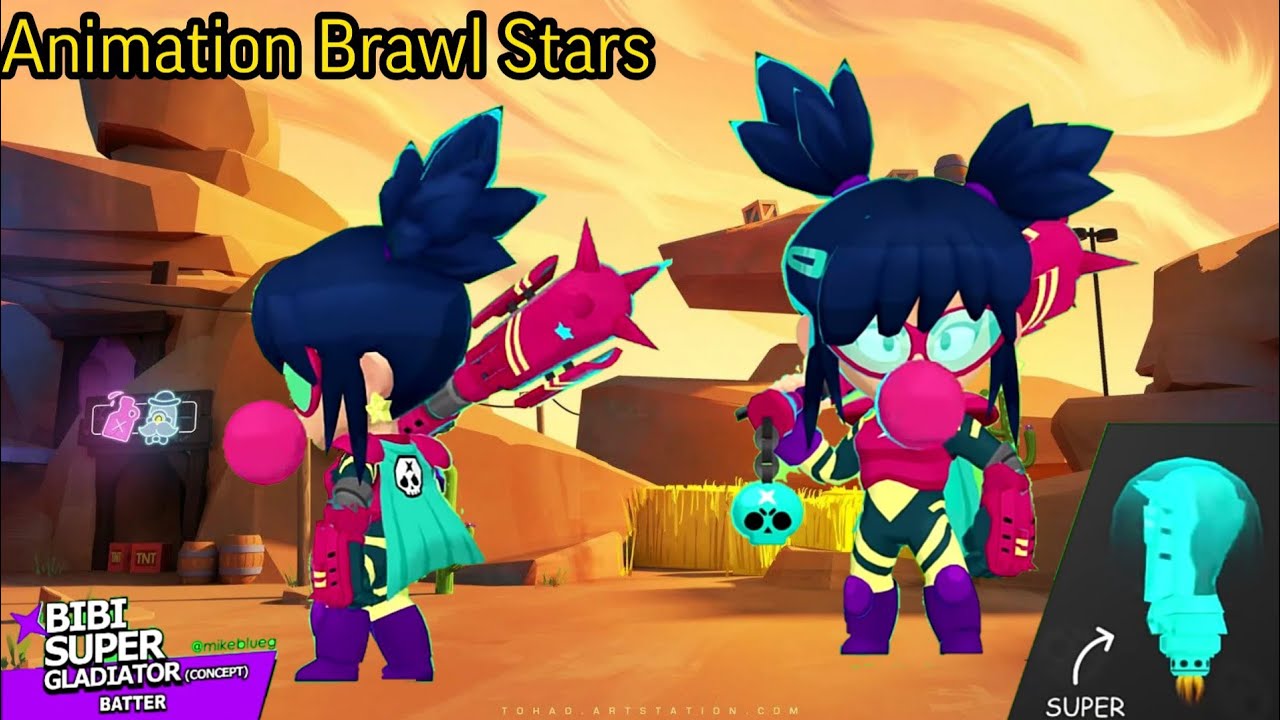 Brawl Stars Animation Super Gladiator Bibi (Skin) - YouTube