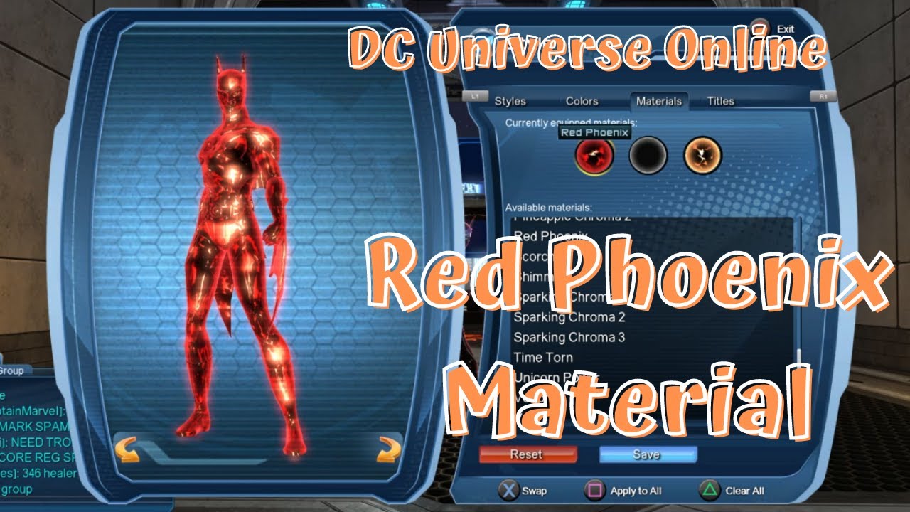 DCUO Red Phoenix Material (DC Universe Online) - YouTube