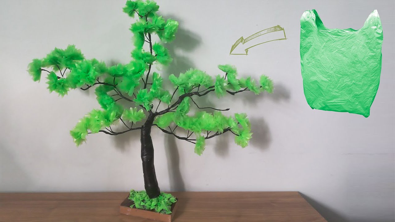 How to make Bonsai Tree from waste plastic bags - YouTube