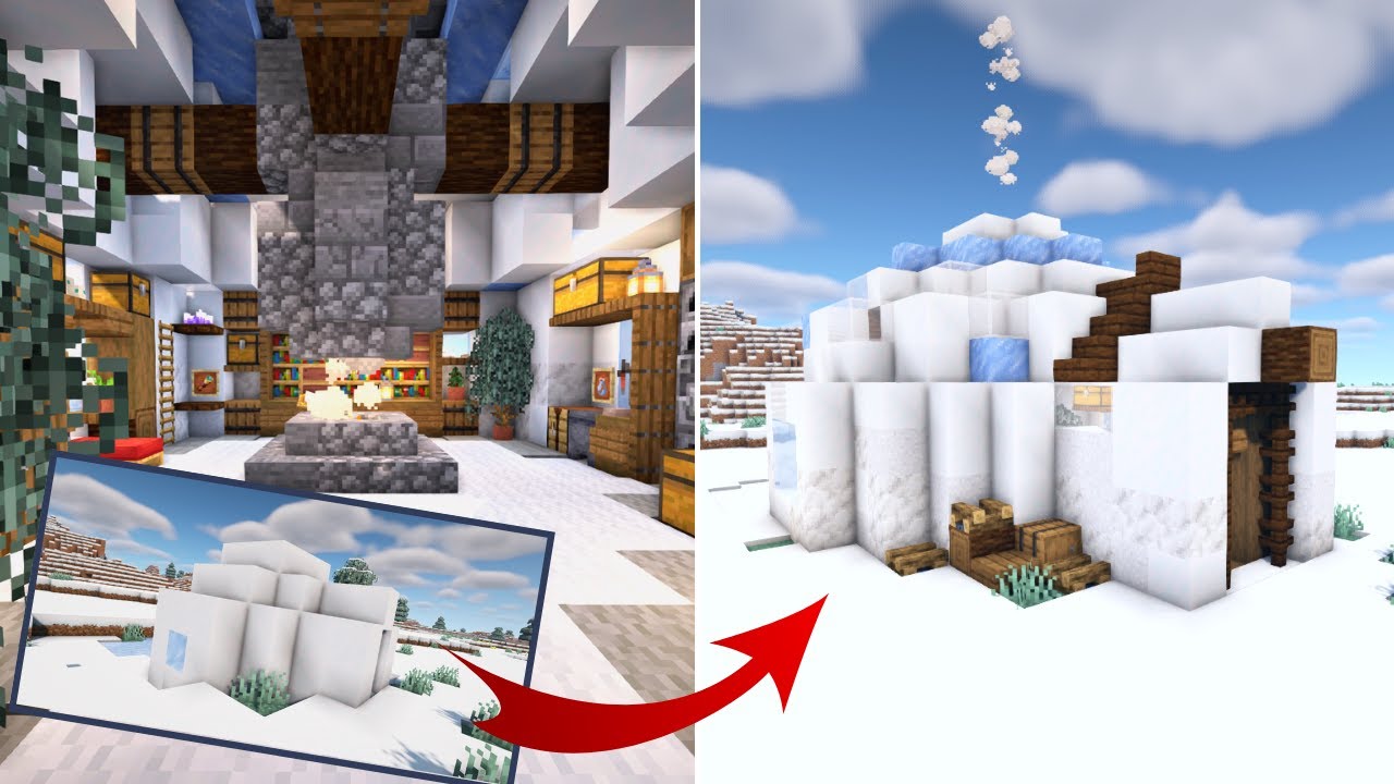 Minecraft Transformation | Igloo (including Interiors & Dungeon Upgrade ...