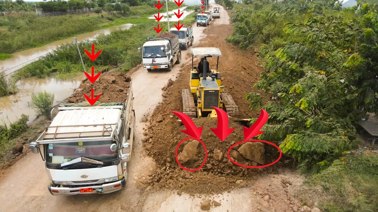 Incredible Road Construction Activities By Dozer D31 Strong Pushing ...