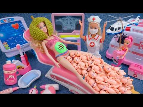7 Minutes Satisfying with Unboxing Barbie Doll Family Playset，Cute Pinkfong Ambulance Car Toys ASMR