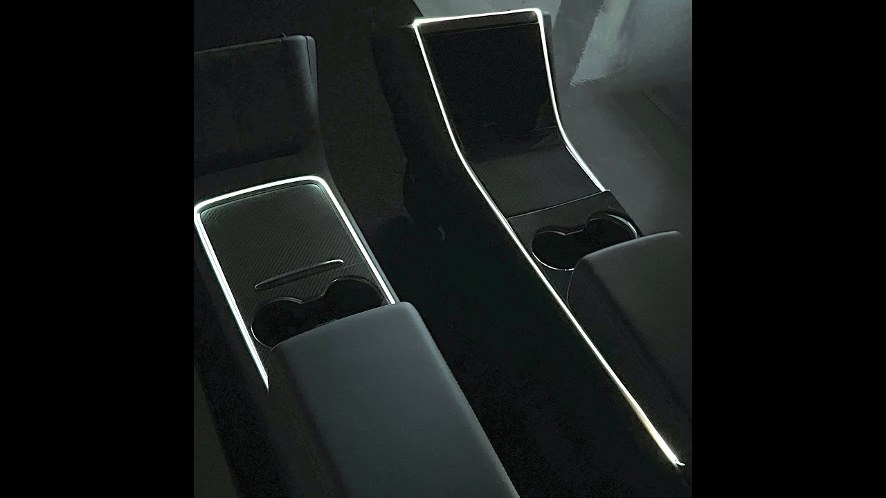 Model 3 & Y Center Console Fiber Optic LED ligthing Updgrade Kit - YouTube