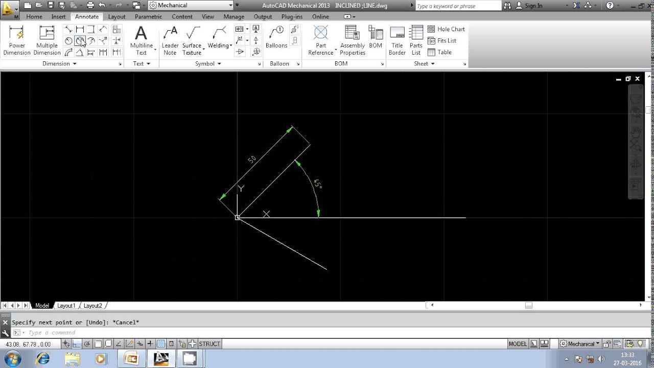 INCLINED LINE IN AUTOCAD YouTube inclined-line-in-autocad-youtube