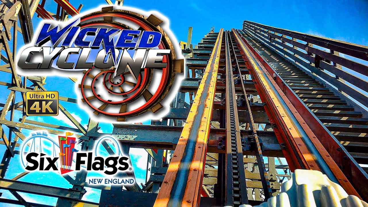 2023 Wicked Cyclone Roller Coaster On Ride Front Seat 4K POV Six Flags ...