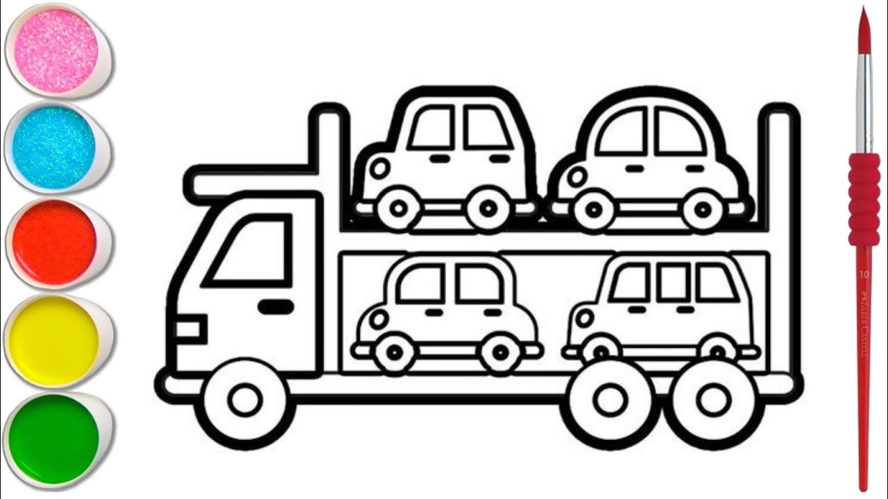 How to Draw a Car Carrier || Easy Drawing || Drawing For Kids - YouTube