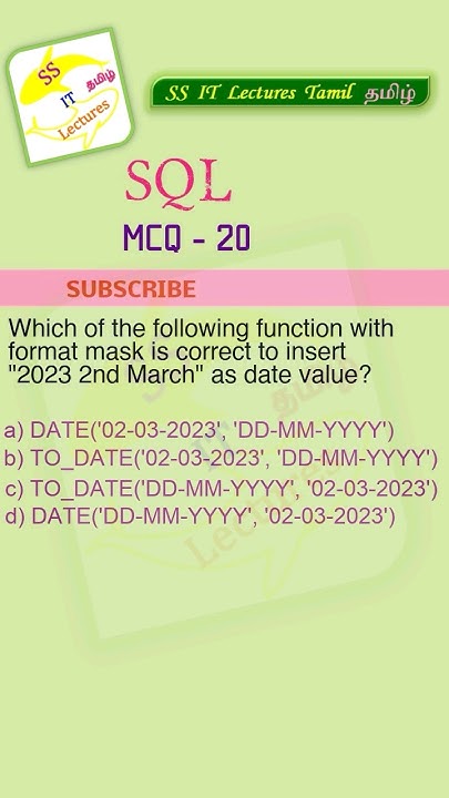 Sql Mcq 20 Date Time Format Interview Exam Question Shorts Dbms Sql Mcq Quiz 1471