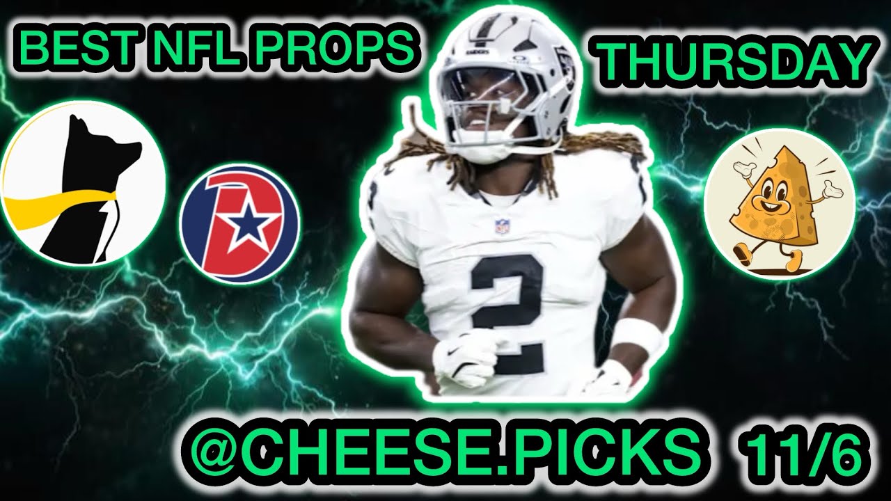 BEST NFL Player Props for Thursday 11/6 - BEST NFL PROPS TODAY! - YouTube