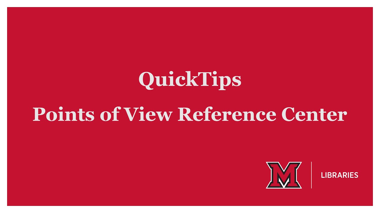 QuickTips: Points of View Reference Center - YouTube