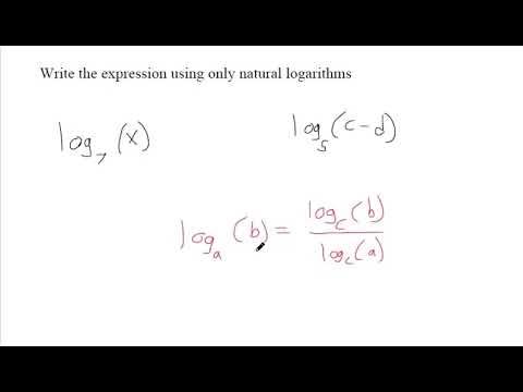 Write the expression using only natural logarithms - YouTube
