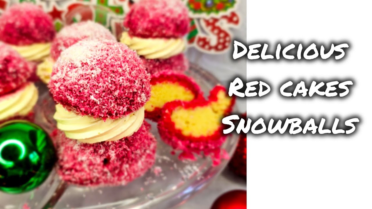 Festive Red Cakes | Snowballs Recipe Soft, Moist & Easy | Cookmas Day 1 ...