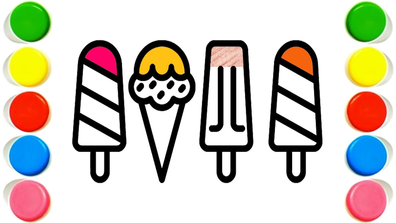How to Draw Cute Popsicle Ice Cream, Drawing and Coloring for Kids ...
