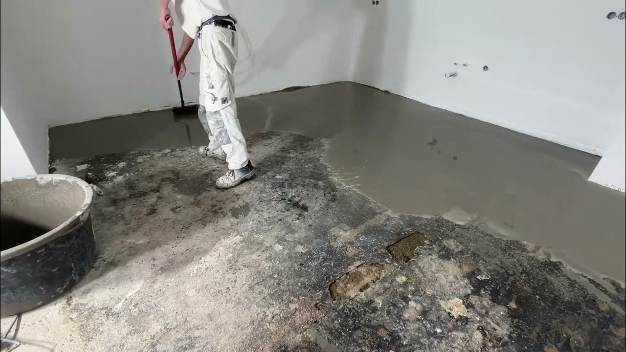 Boden mit Ausgleichsmasse ausgleichen - YouTube