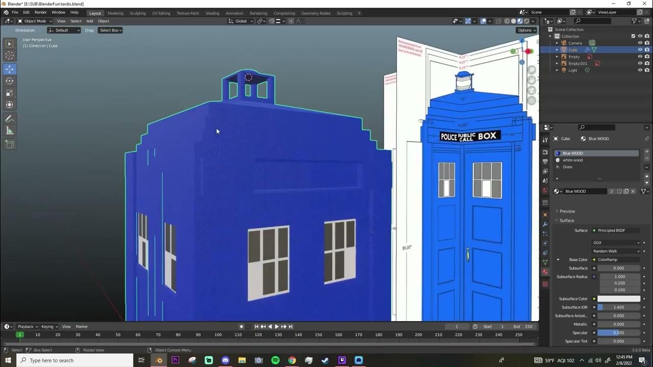 Doctor Who TARDIS Speed Model (Blender 3.0) - YouTube