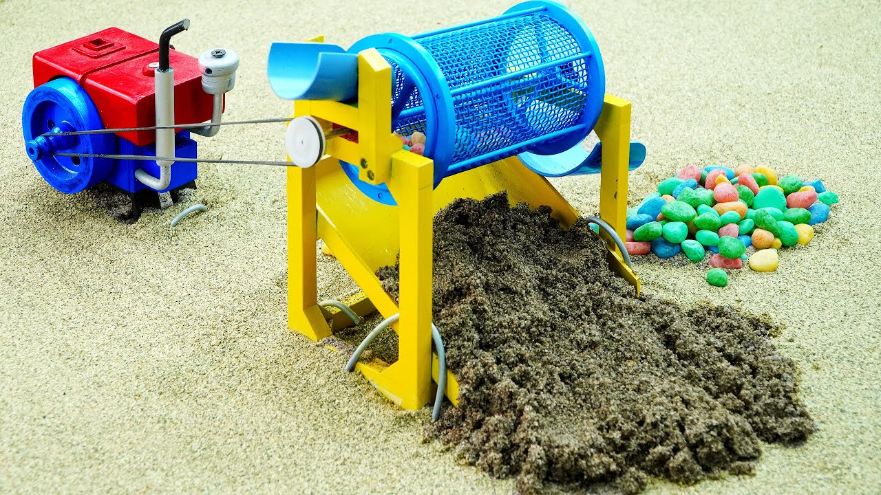 DIY tractor mini Sand Screen Machine science project | DIY Contruction ...