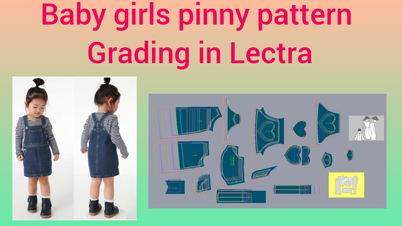 Baby girls Pinny Pattern Grading lectra। pinny pattern grading lectra ...