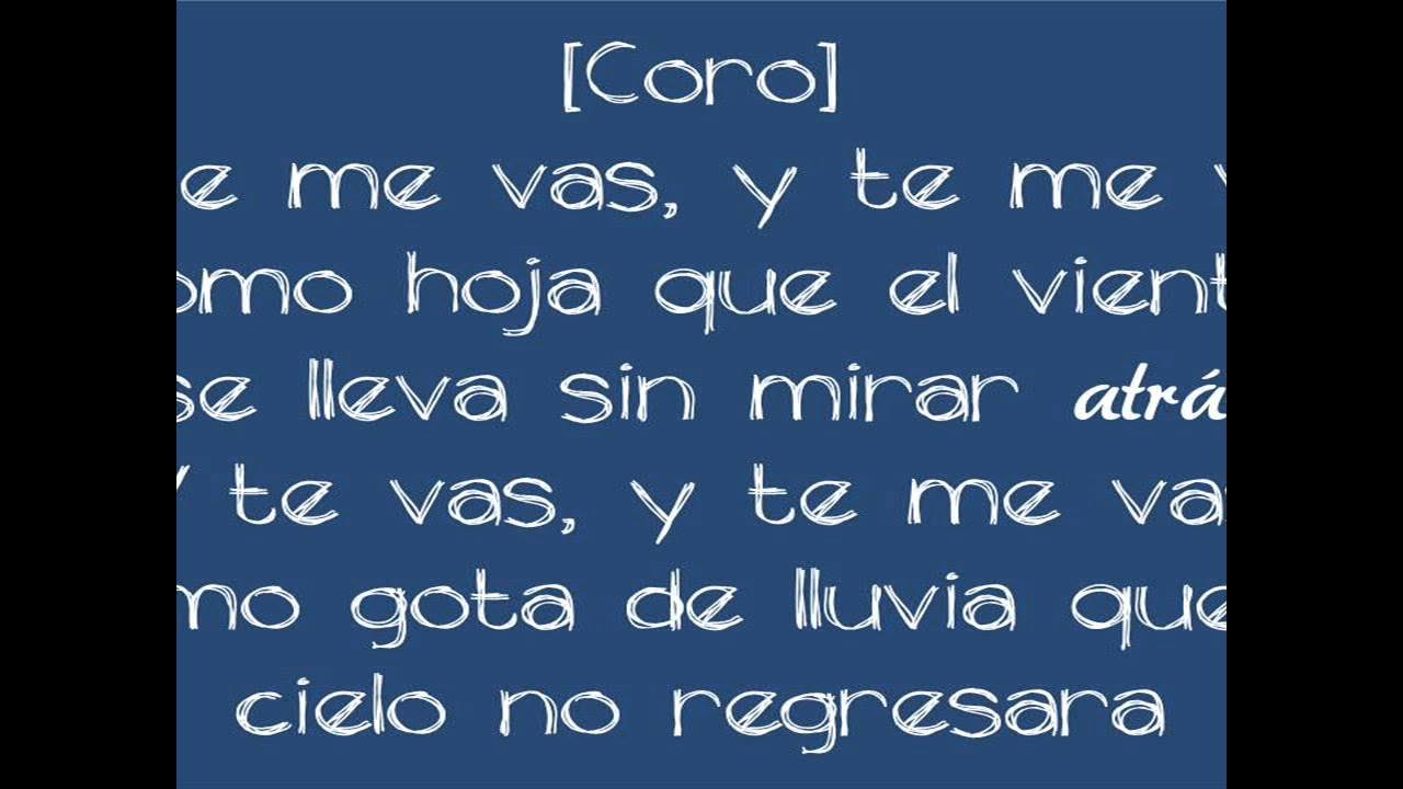 Prince Royce - Te Me Vas (Lyrics) - YouTube