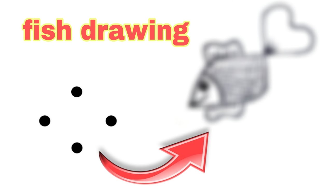 how to draw fish for beginners | how to draw fish from 4 dots - YouTube