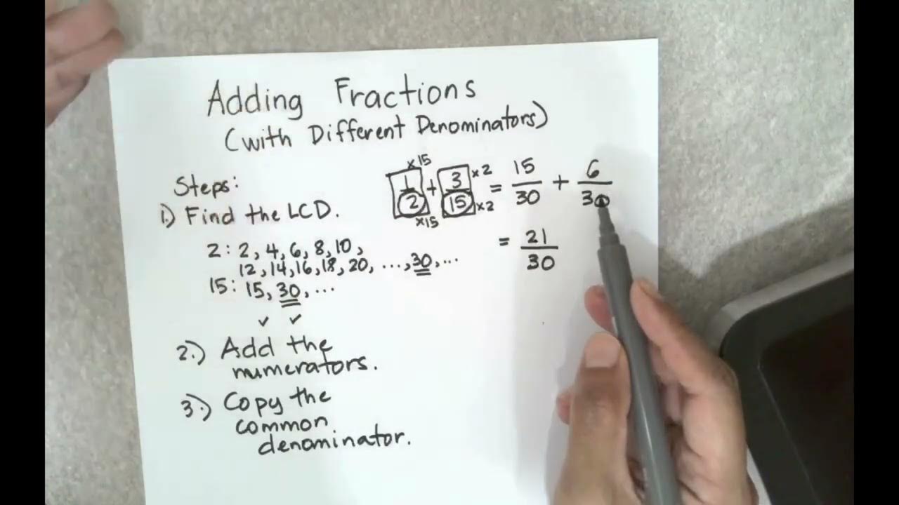 How to Add Fractions (Different Denominators) || Adding Fractions ...