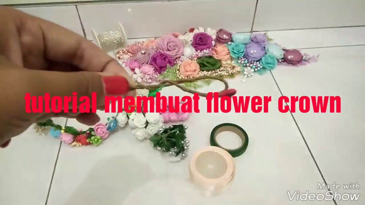 DIY || Tutorial membuat flower crown || cara membuat mahkota bunga ...