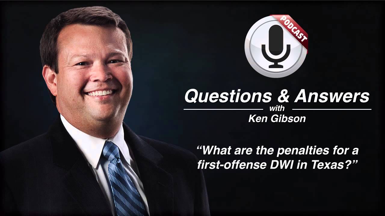 What are the penalties for a first-offense DWI in Texas? - YouTube